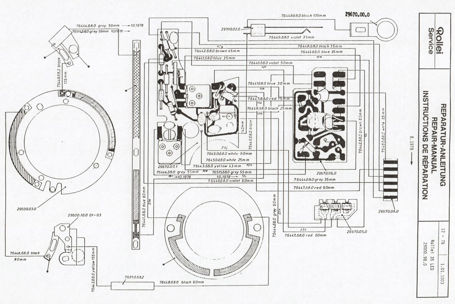 Rollei 35 LED - Manuel de réparation complet