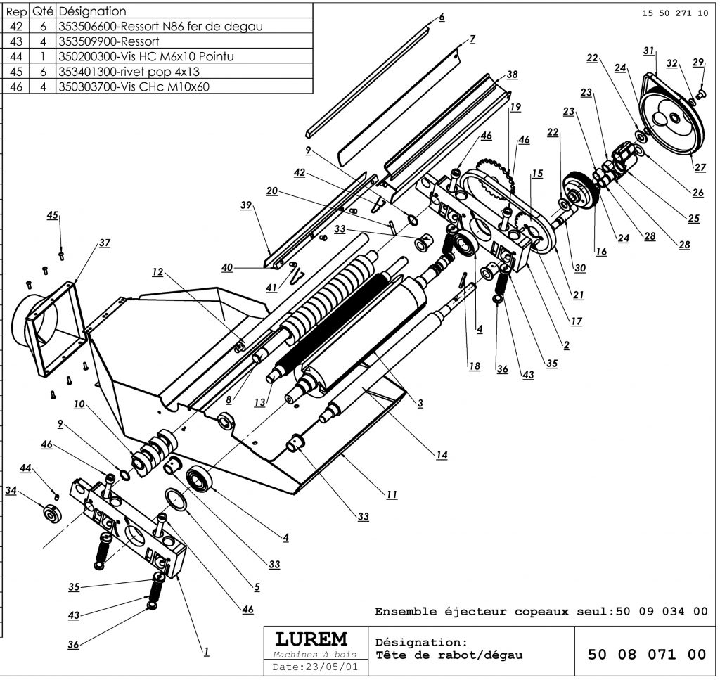 Combiné bois LUREM CB 310 RL RLX - Éclatés et liste des pièces
